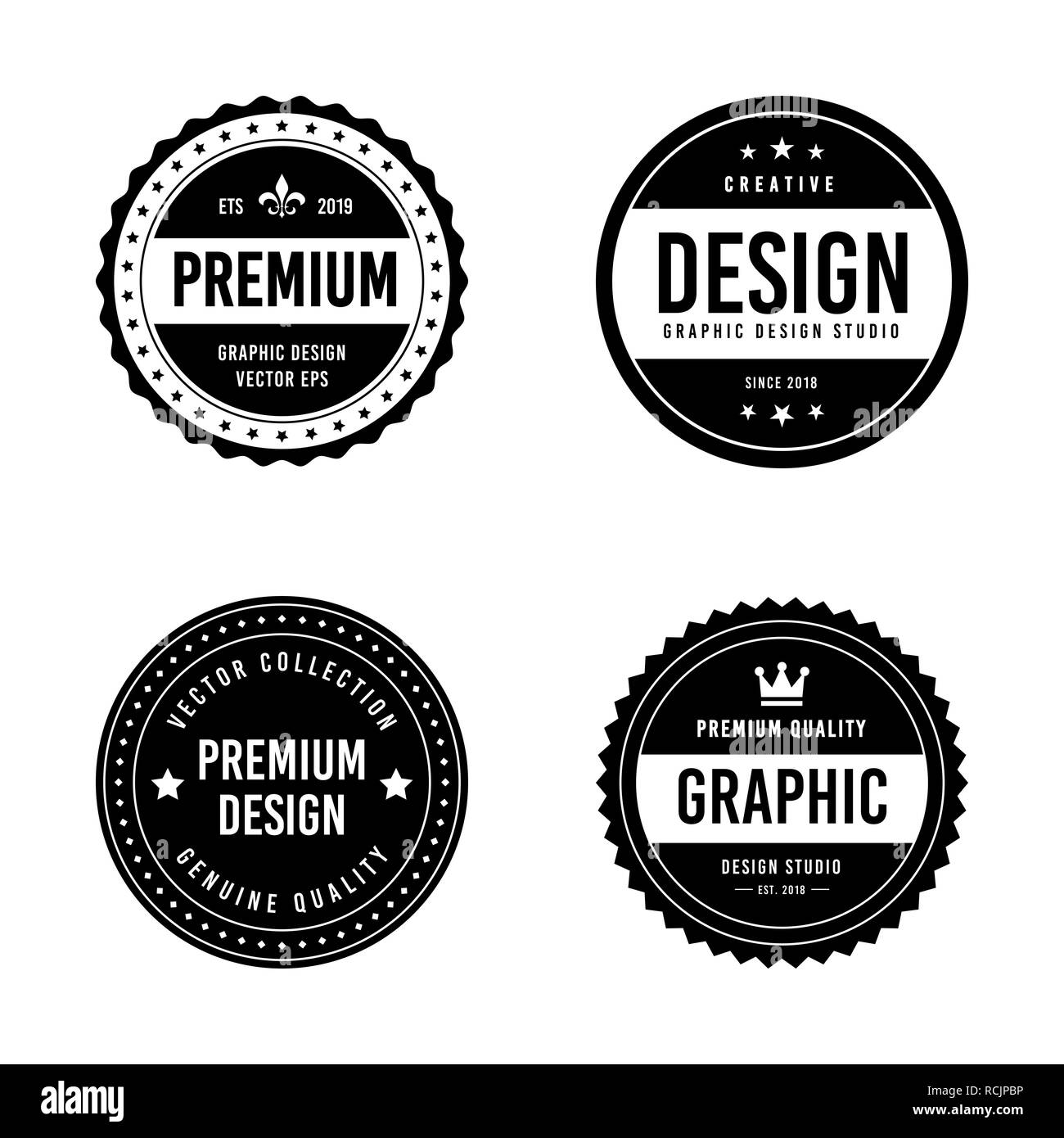 Classic round emblem design Cut Out Stock Images & Pictures - Alamy