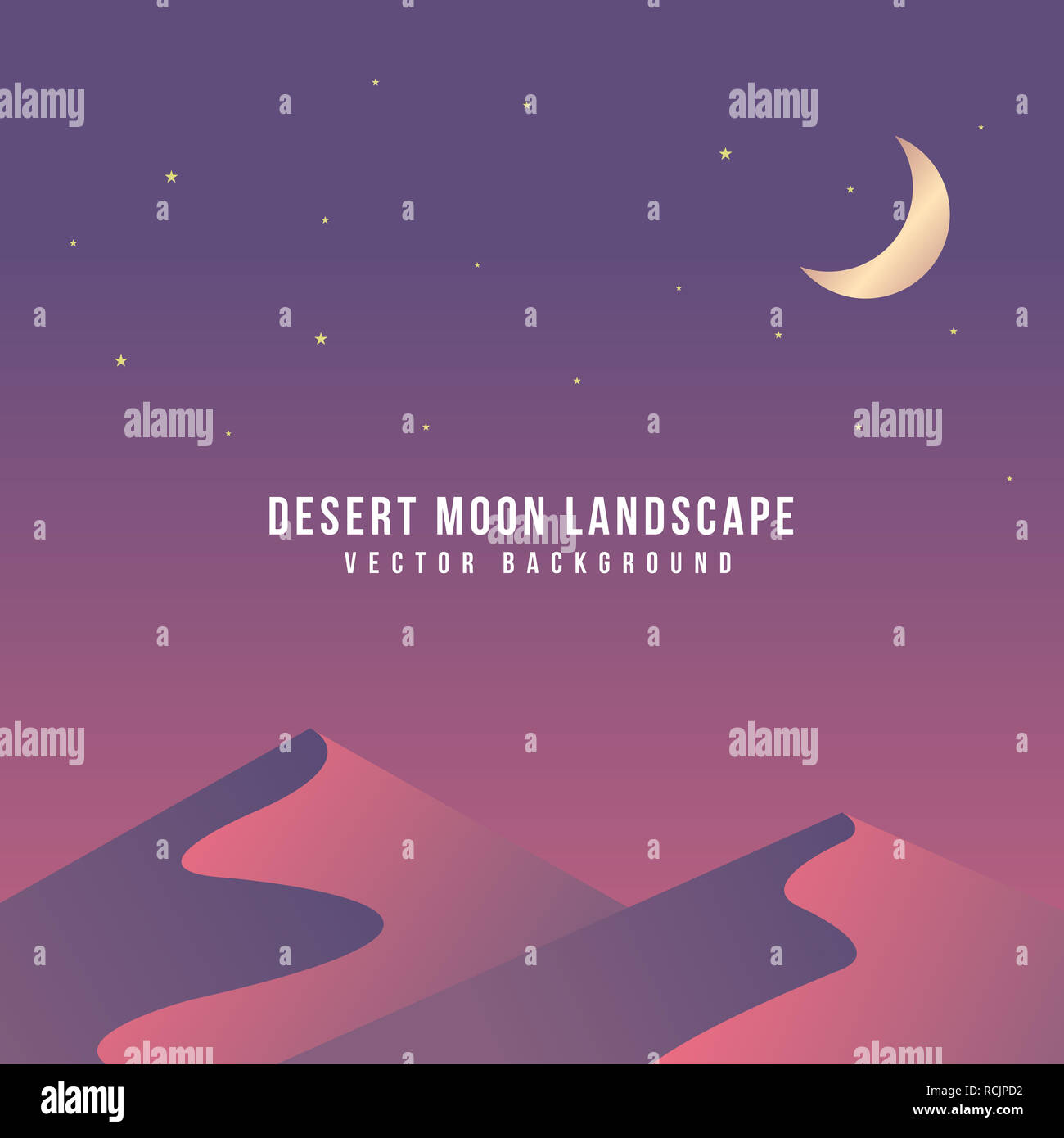 desert moon background vector image Stock Photo - Alamy