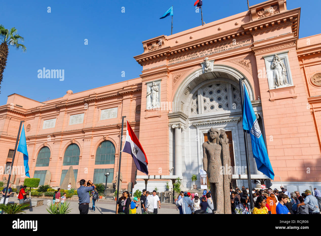 View of the impressive entrance of the iconic Museum of Egyptian ...