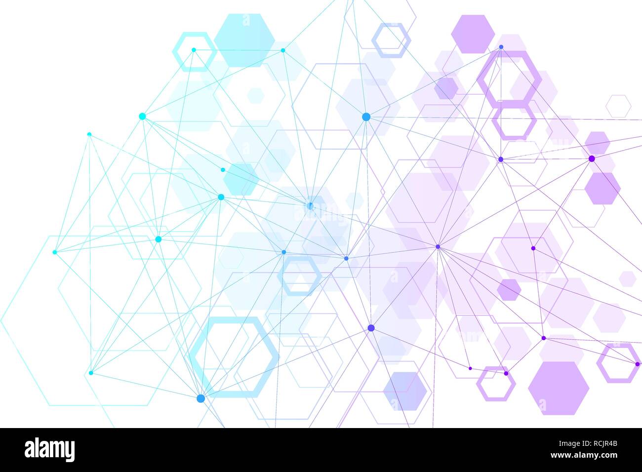 Abstract hexagonal background. Hexagonal molecular structures. Futuristic technology background ...