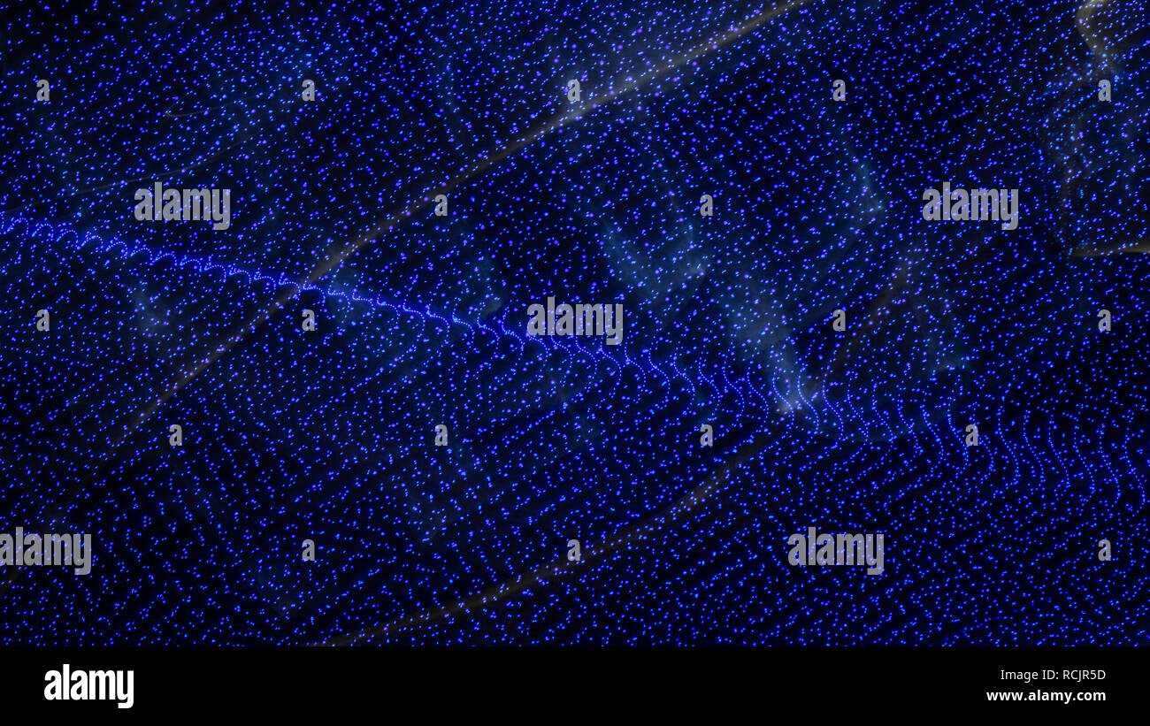 Abstract blue electricity lines. Light painting photography with blue ...