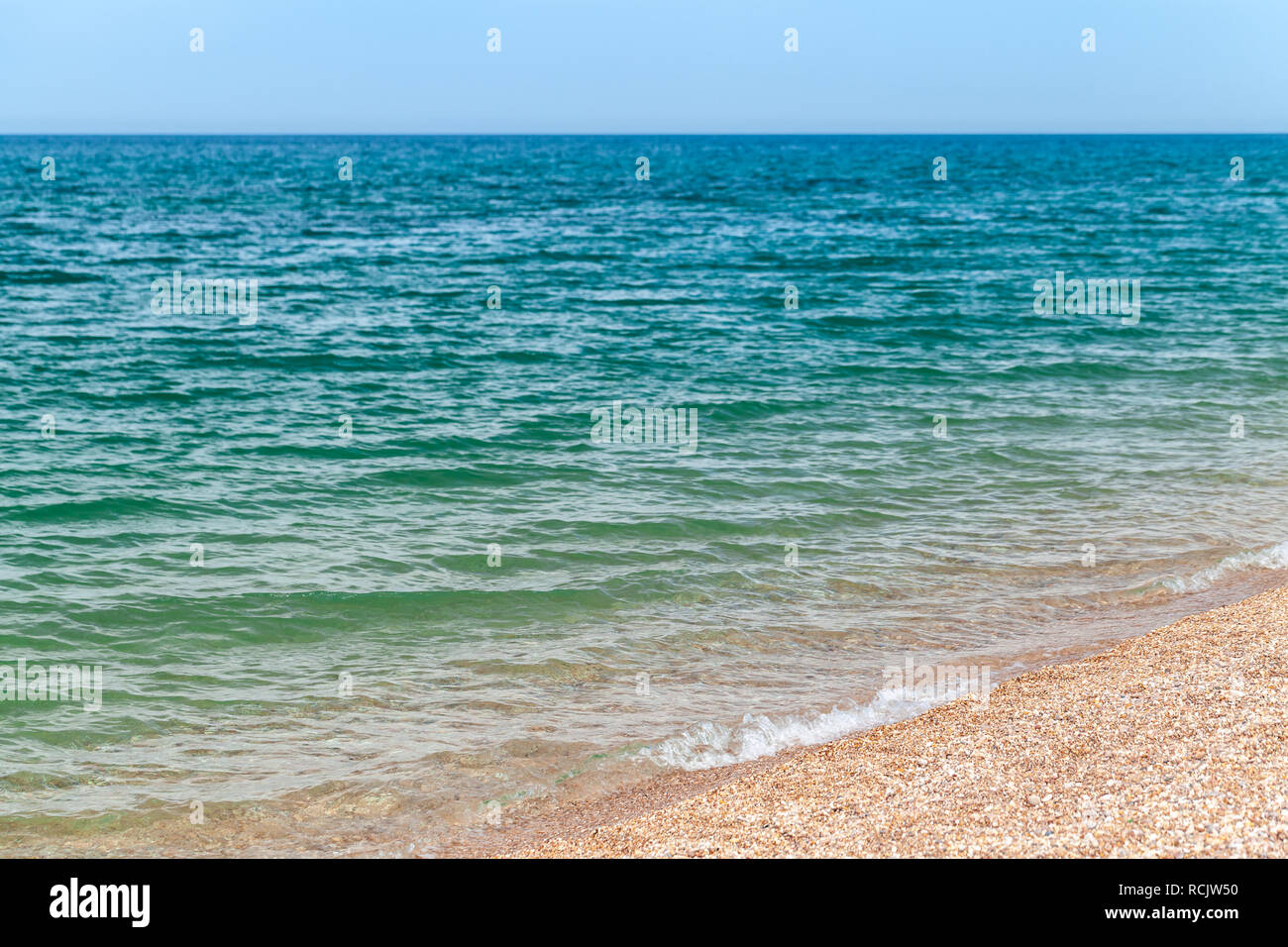 Summer seascape, empty beach coast. Background photo Stock Photo - Alamy