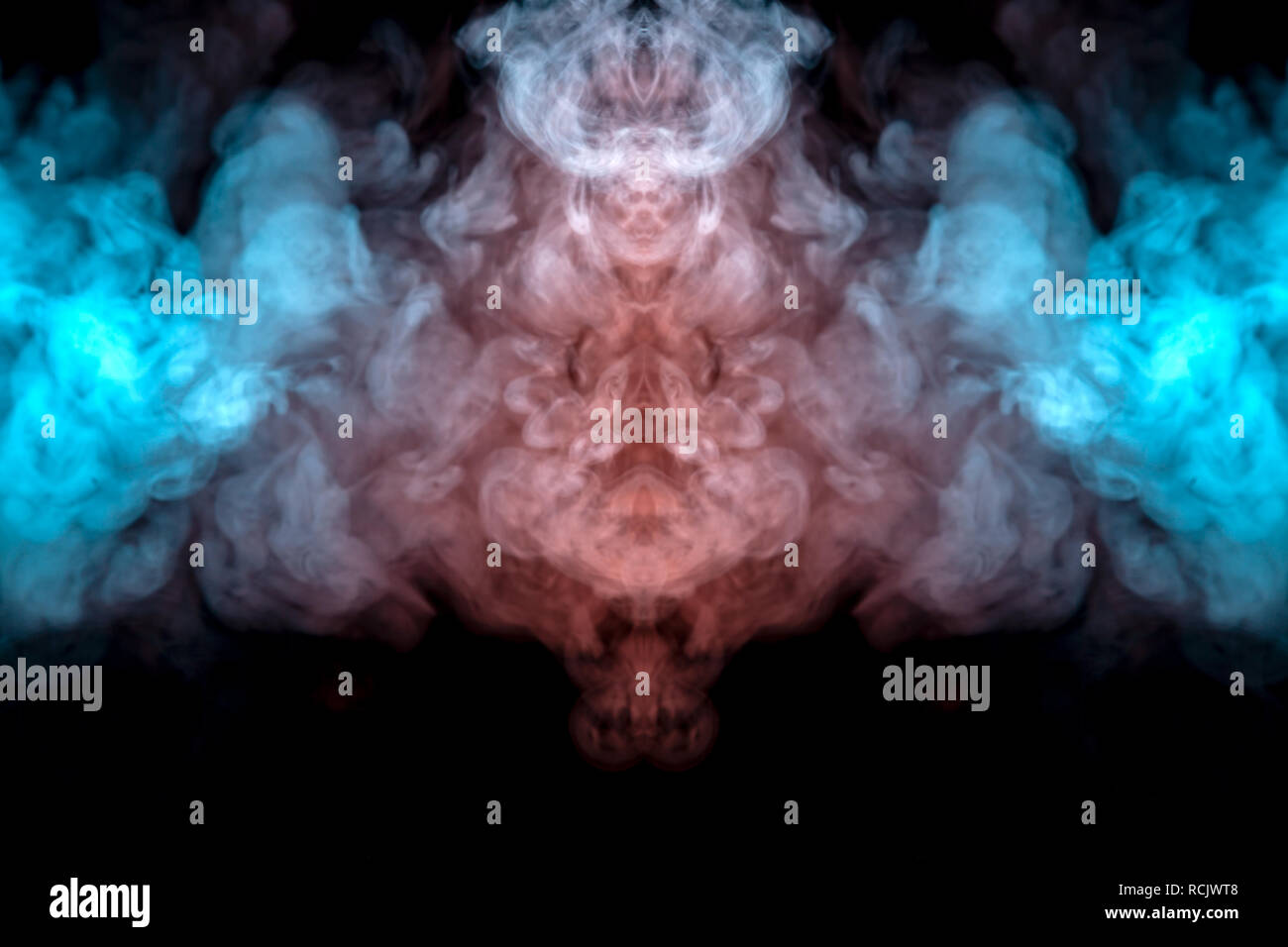 Curling smoke evaporating curls in the form of a spectacular, mystical ...