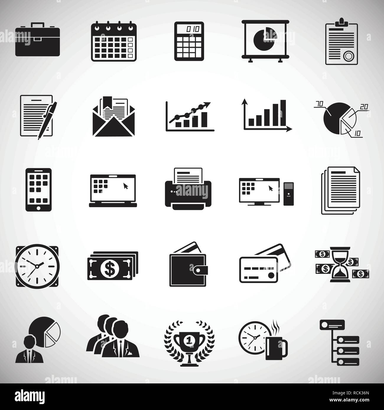 Business icons set on white background for graphic and web design ...