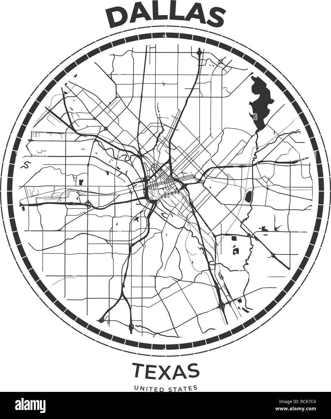 T-shirt map badge of Dallas, Texas. Tee shirt print typography label ...