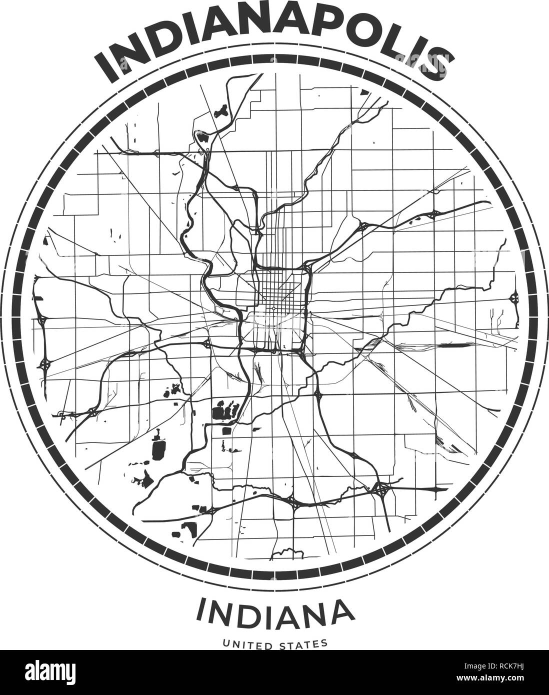 T-shirt map badge of Indianapolis, Indiana. Tee shirt print typography ...