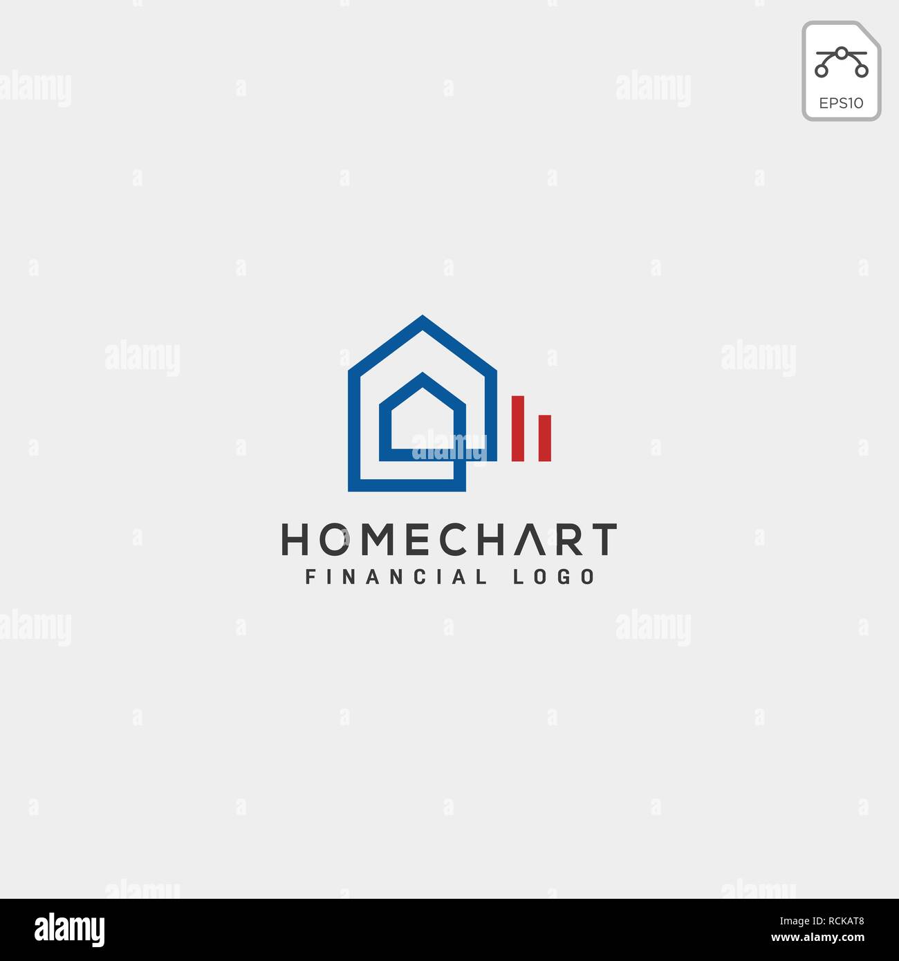home chart financial logo template vector illustration icon elements ...