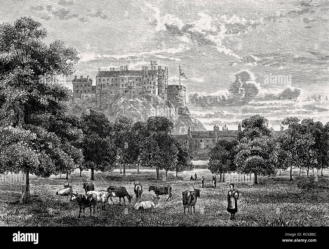 The Meadows, large public park in Edinburgh, Scotland, 19th century ...