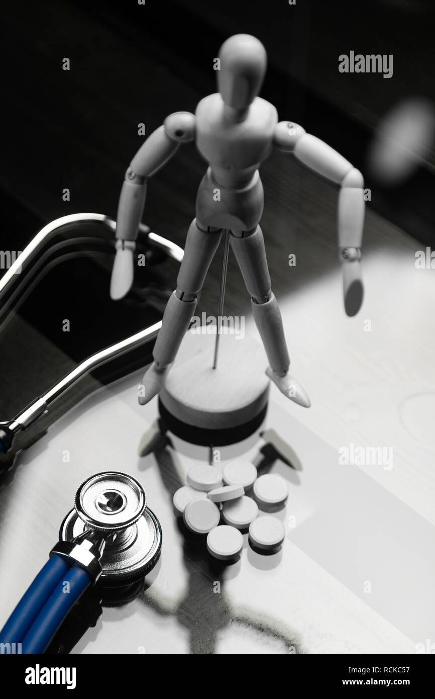 Stethoscope with ecg chart black and white hi-res stock photography and ...