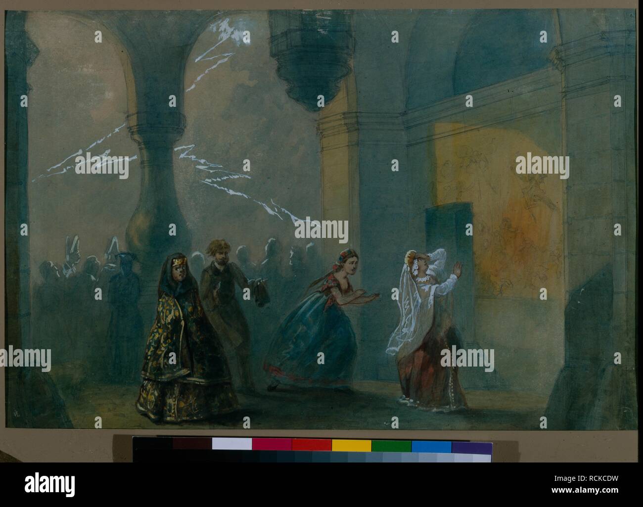 Stage design for the play The Storm by A. Ostrovsky. Museum: State ...