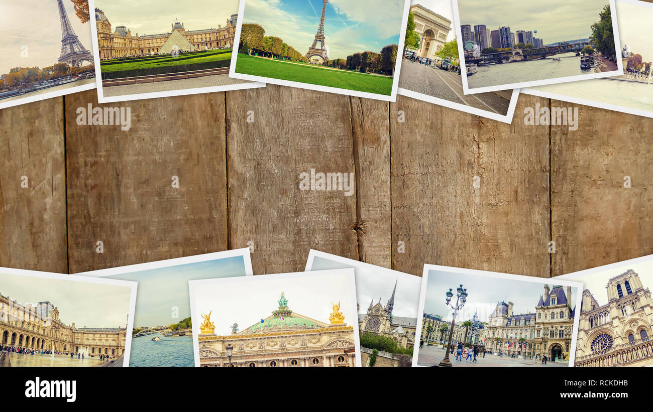 Collage France Paris. Selective focus. nature city Stock Photo - Alamy