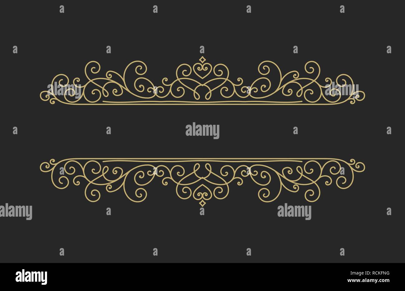 Hand drawn decorative border in retro style Stock Vector Image & Art ...