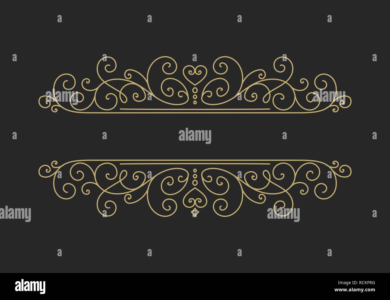 Hand drawn decorative border in retro style Stock Vector Image & Art ...