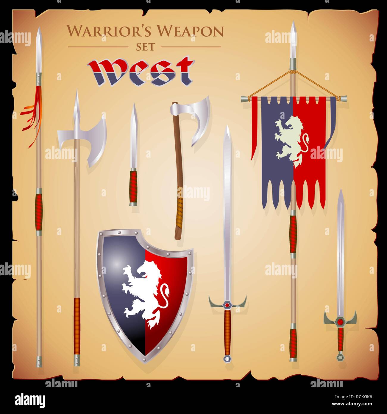Set short-range weapons in the same style West, elegant, rigorous, with ...