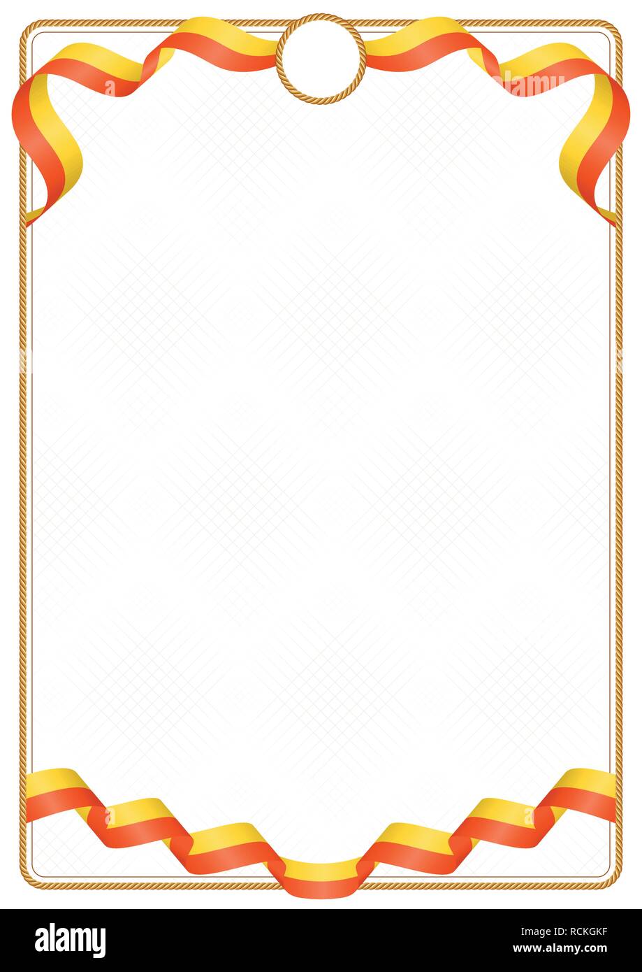 Frame and border of ribbon with the colors of the Bhutan flag, template ...