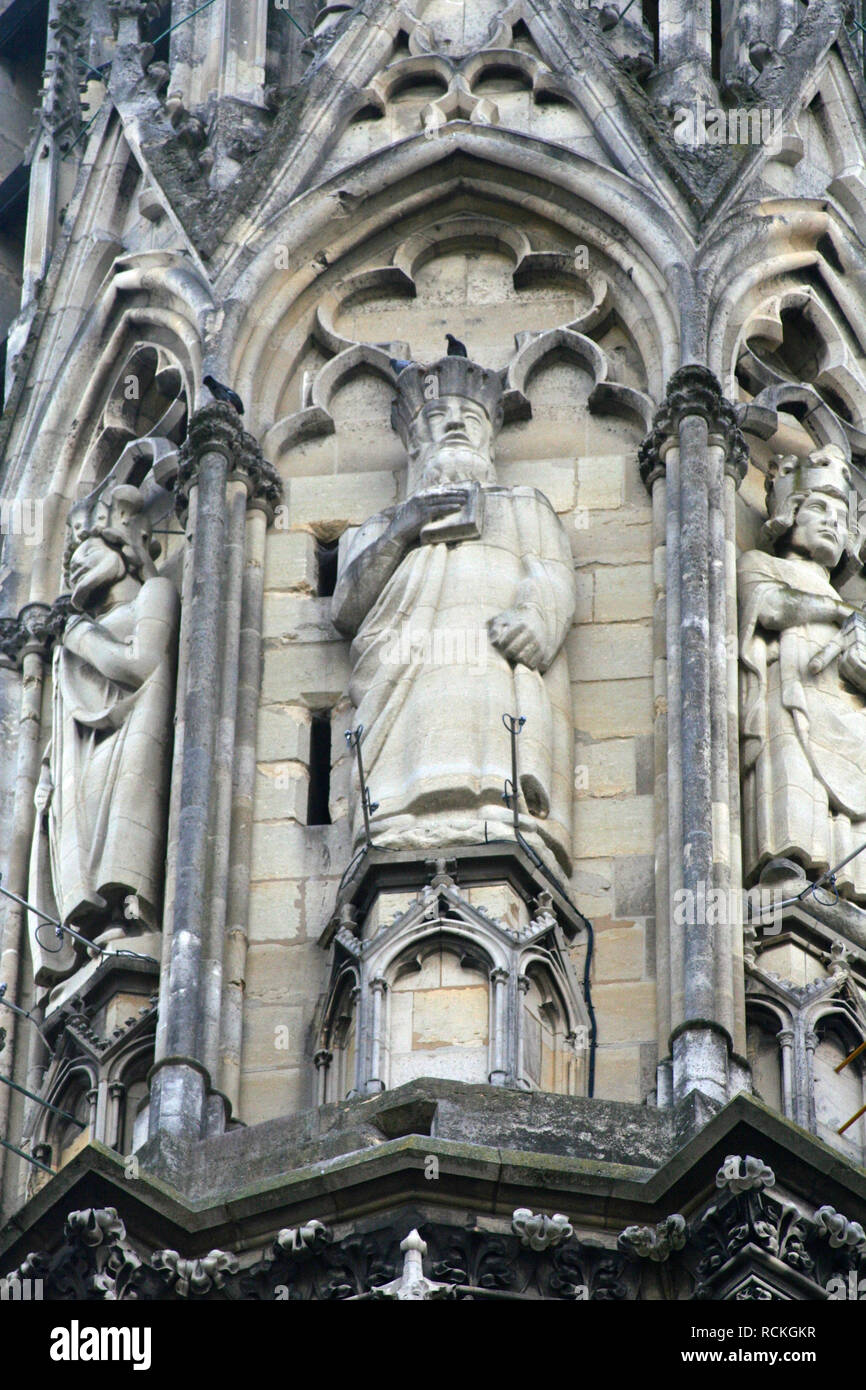 Reims, France. Details of the Cathedral of Our Lady (Cathedrale Notre ...