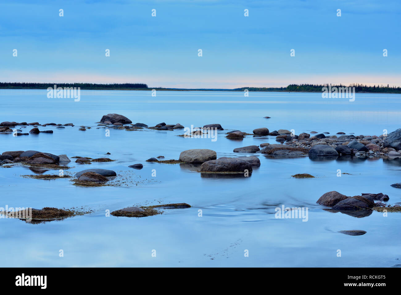 Mackenzie River at dusk, Fort Providence, Northwest Territories, Canada ...