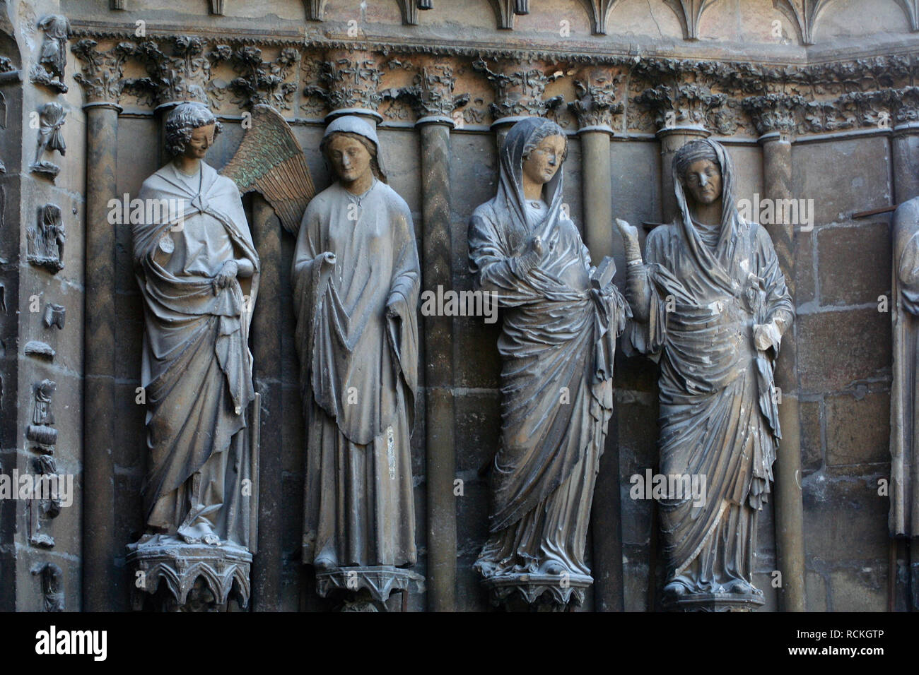 Reims, France. The Smiling Angel (l'Ange au Sourire), a famous ...