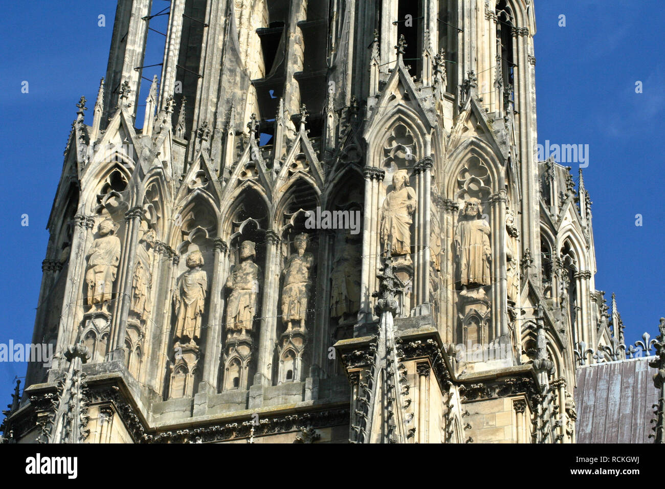 Reims, France. Details of the Cathedral of Our Lady (Cathedrale Notre ...
