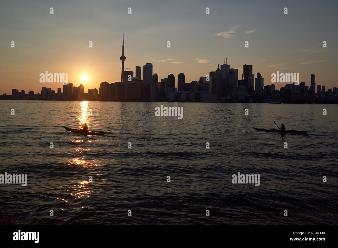 Amazing landscape of the skyline of Toronto in Canada with its high ...