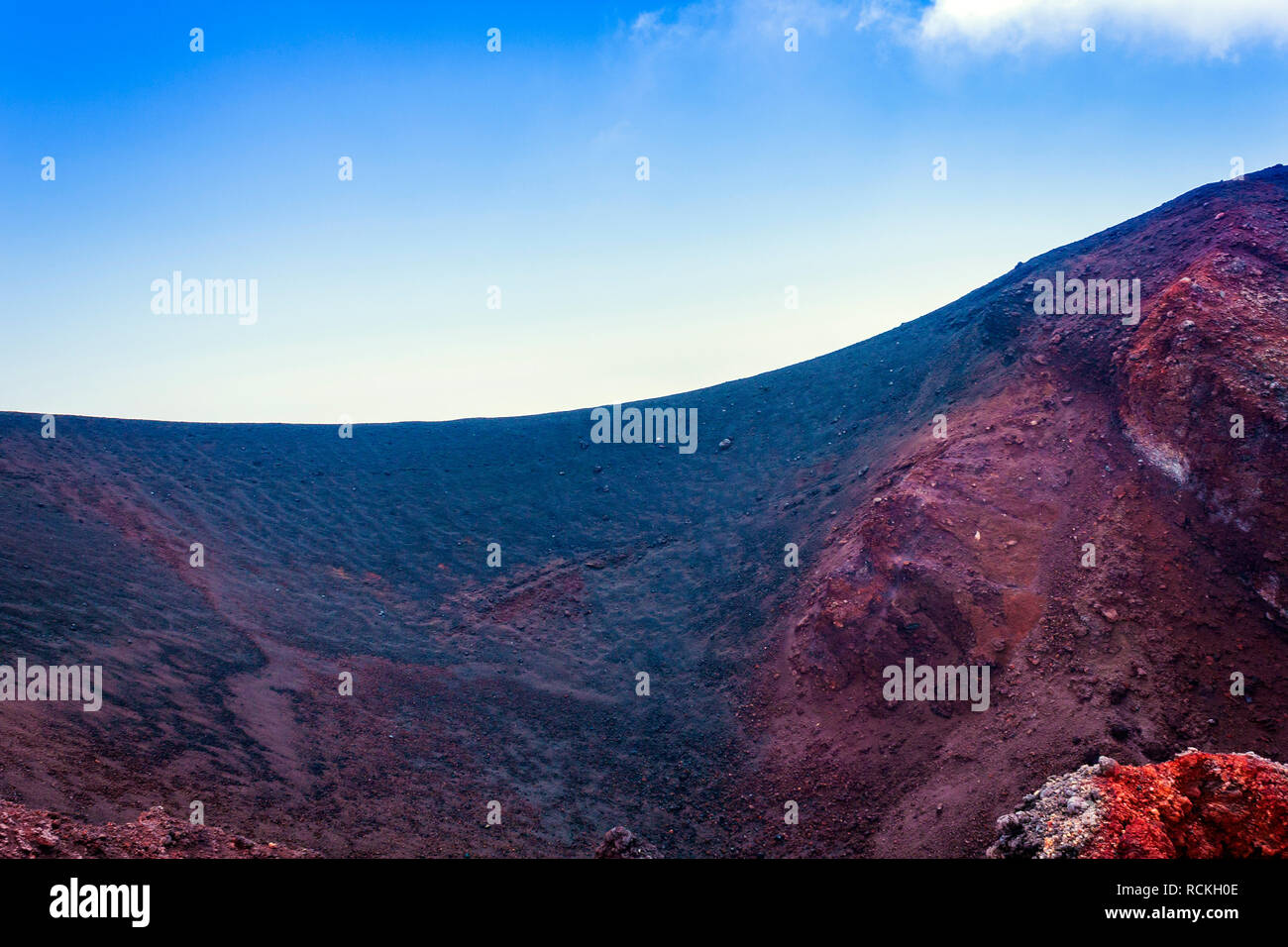 Mount Etna, active volcano on the east coast of Sicily, Italy Stock ...