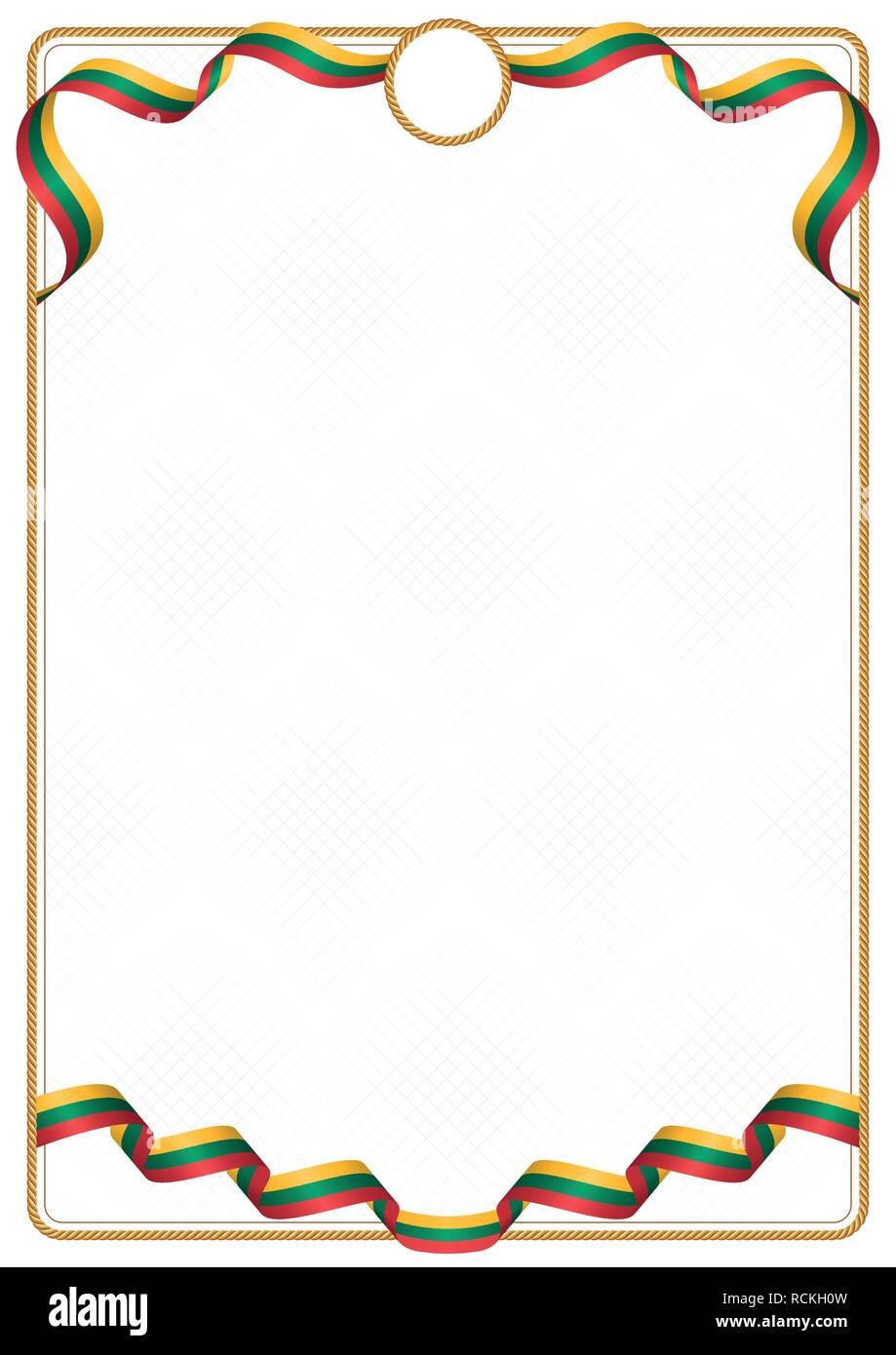 Frame and border of ribbon with the colors of the Lithuania flag ...