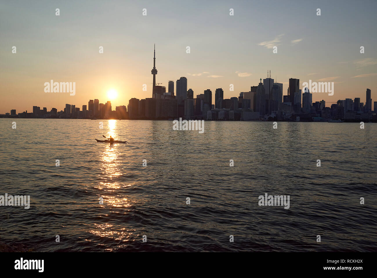 Amazing landscape of the skyline of Toronto in Canada with its high ...