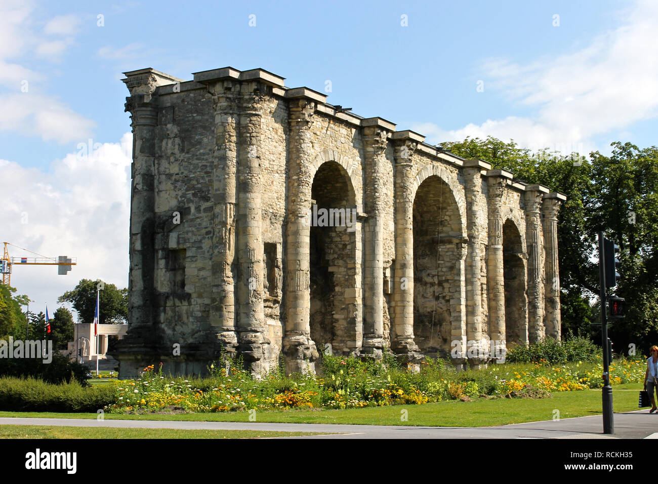 Reims, France. The Porte de Mars, an ancient Roman triumphal arch that ...