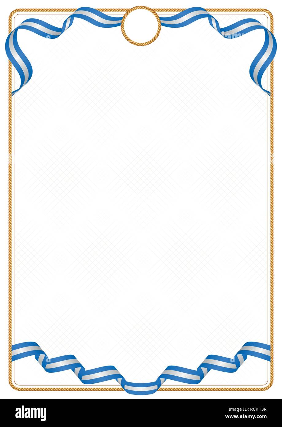Frame and border of ribbon with the colors of the Honduras flag ...