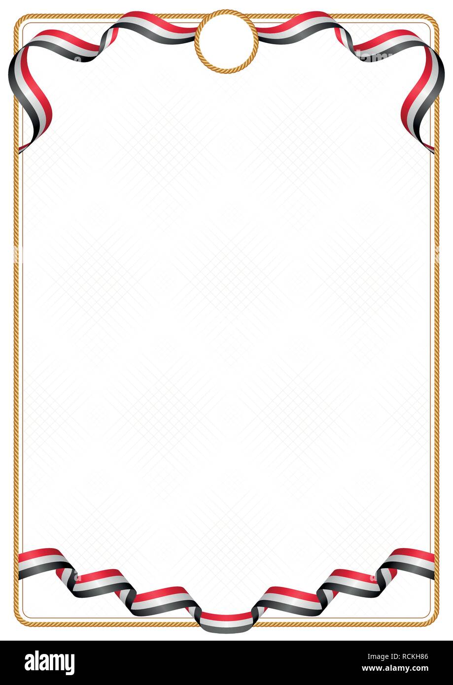 Frame and border of ribbon with the colors of the Egypt flag, template ...