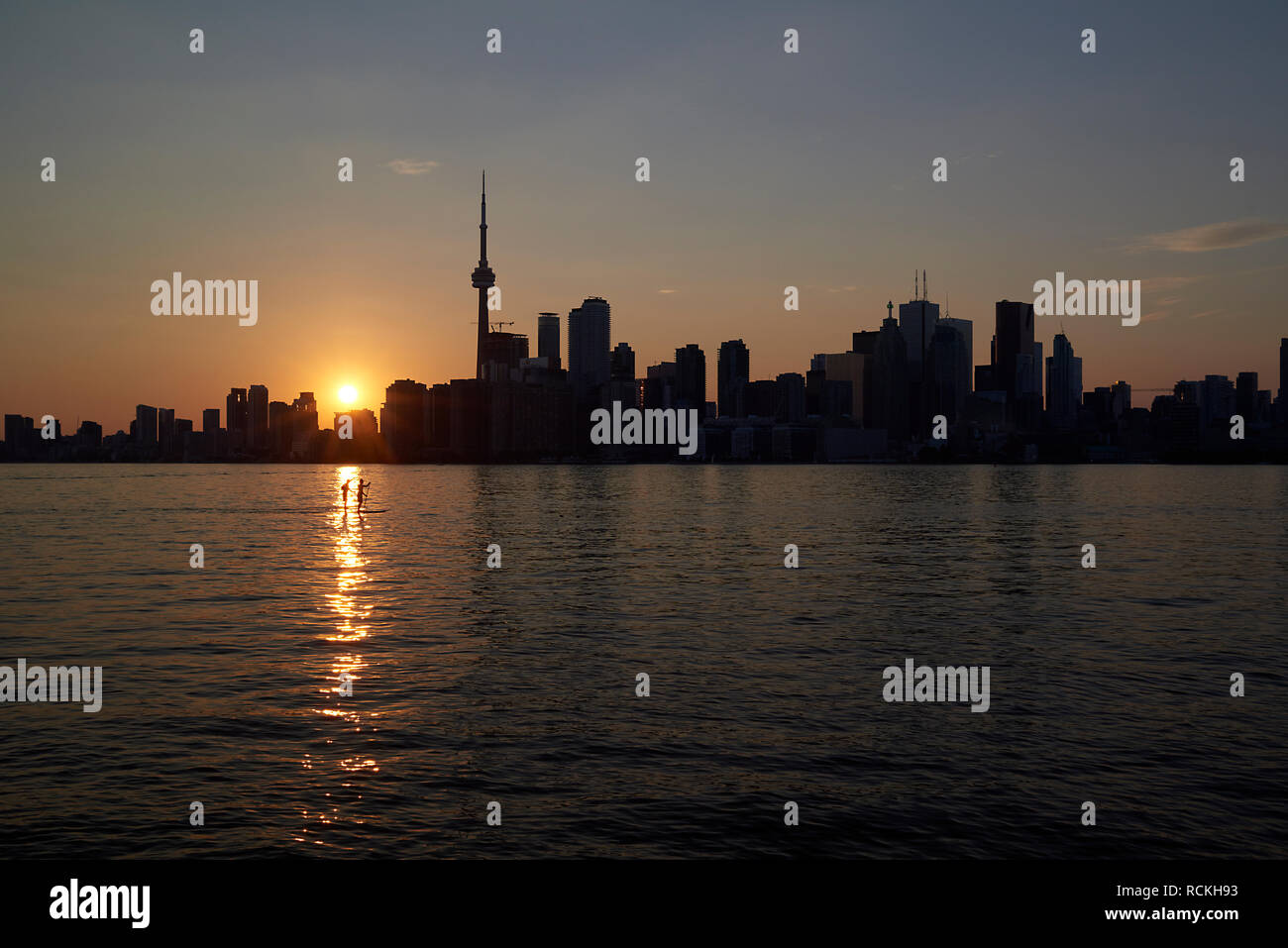 Amazing landscape of the skyline of Toronto in Canada with its high ...
