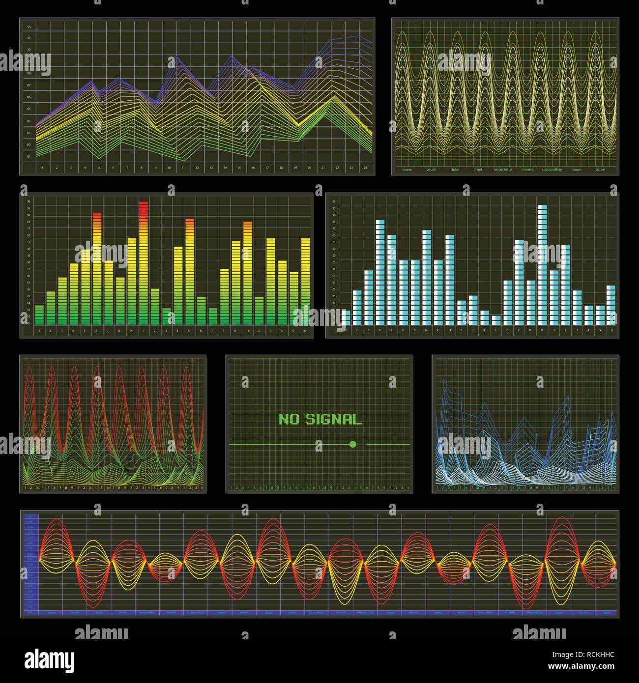 Graphs and charts set. Statistic and data, information infographic ...