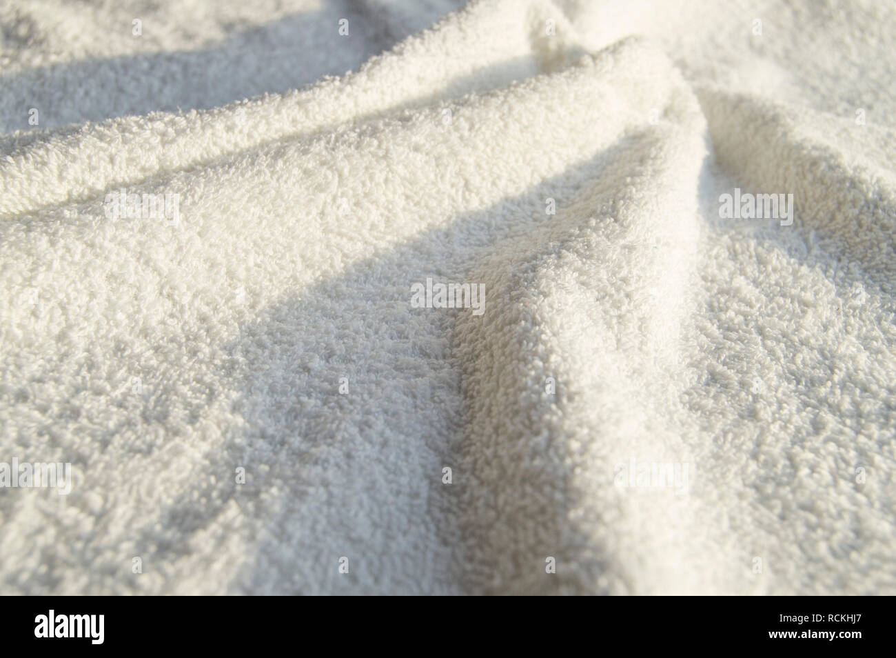 White Terry soft towel for SPA treatments, texture, background Stock ...