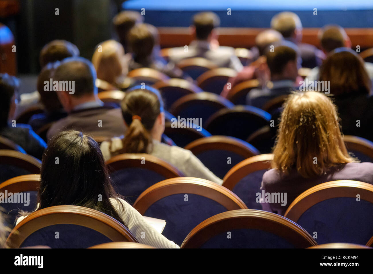People attend business conference in congress hall Stock Photo - Alamy