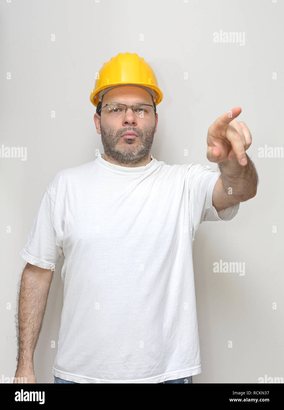 Construction pointing finger hi-res stock photography and images - Alamy