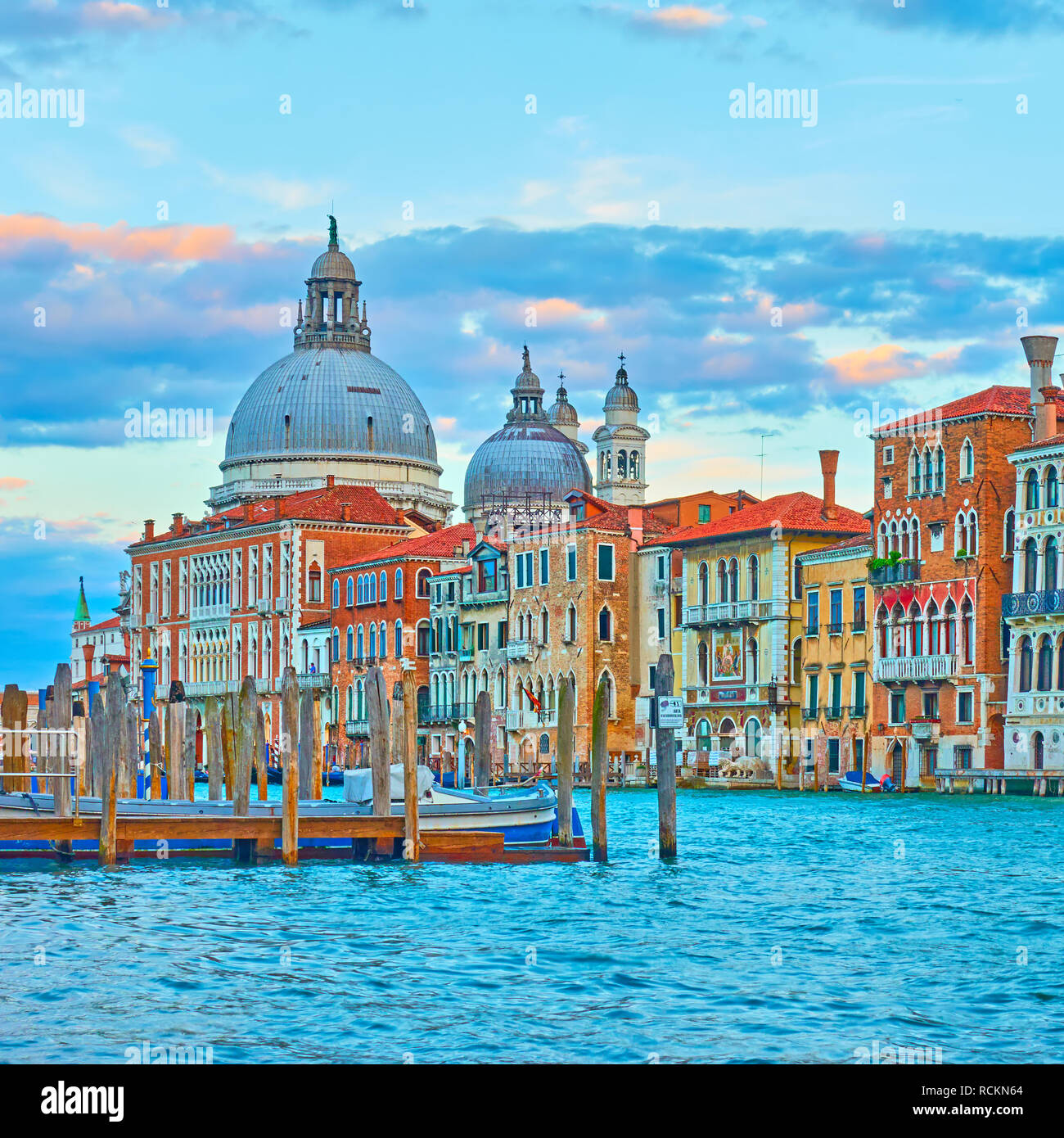 The Grand Canal in Venice at twilight, Italy Stock Photo - Alamy