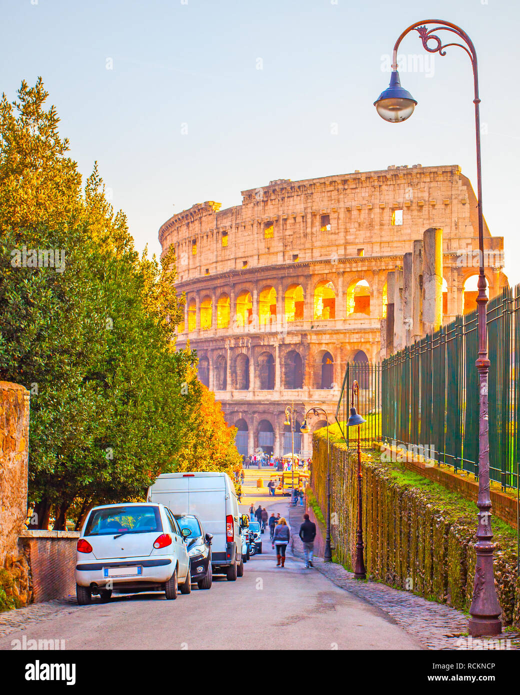Roman view with The Colosseum, Rome, Italy Stock Photo - Alamy