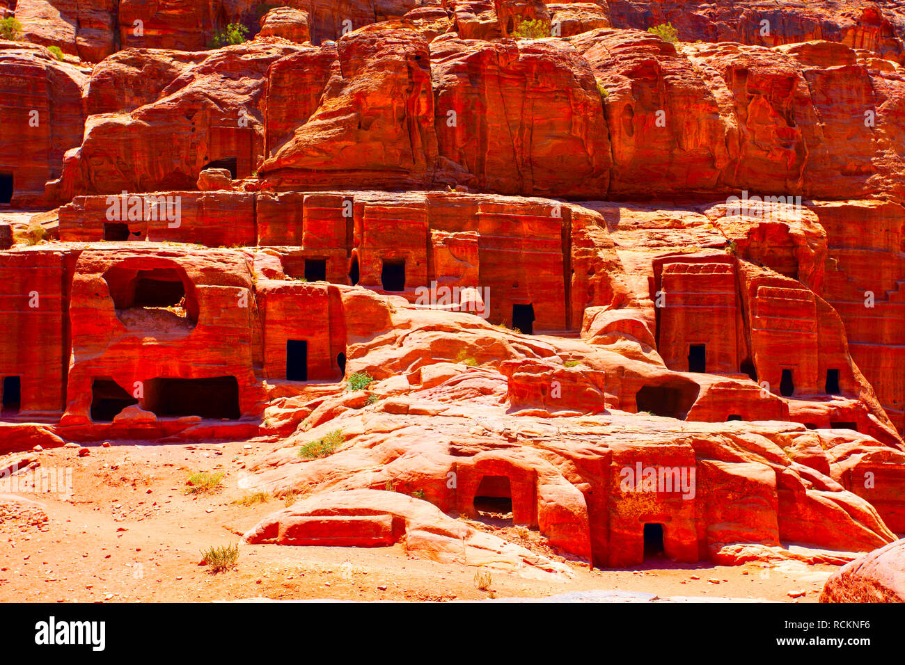 Ancient nabataean tombs in Petra, Jordan Stock Photo - Alamy