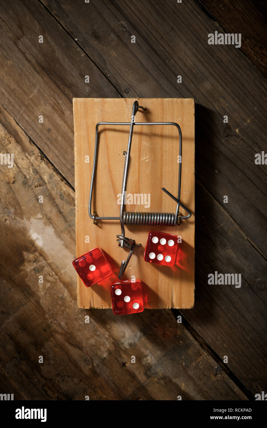 Red dice mousetrap gambling trap hi-res stock photography and images ...
