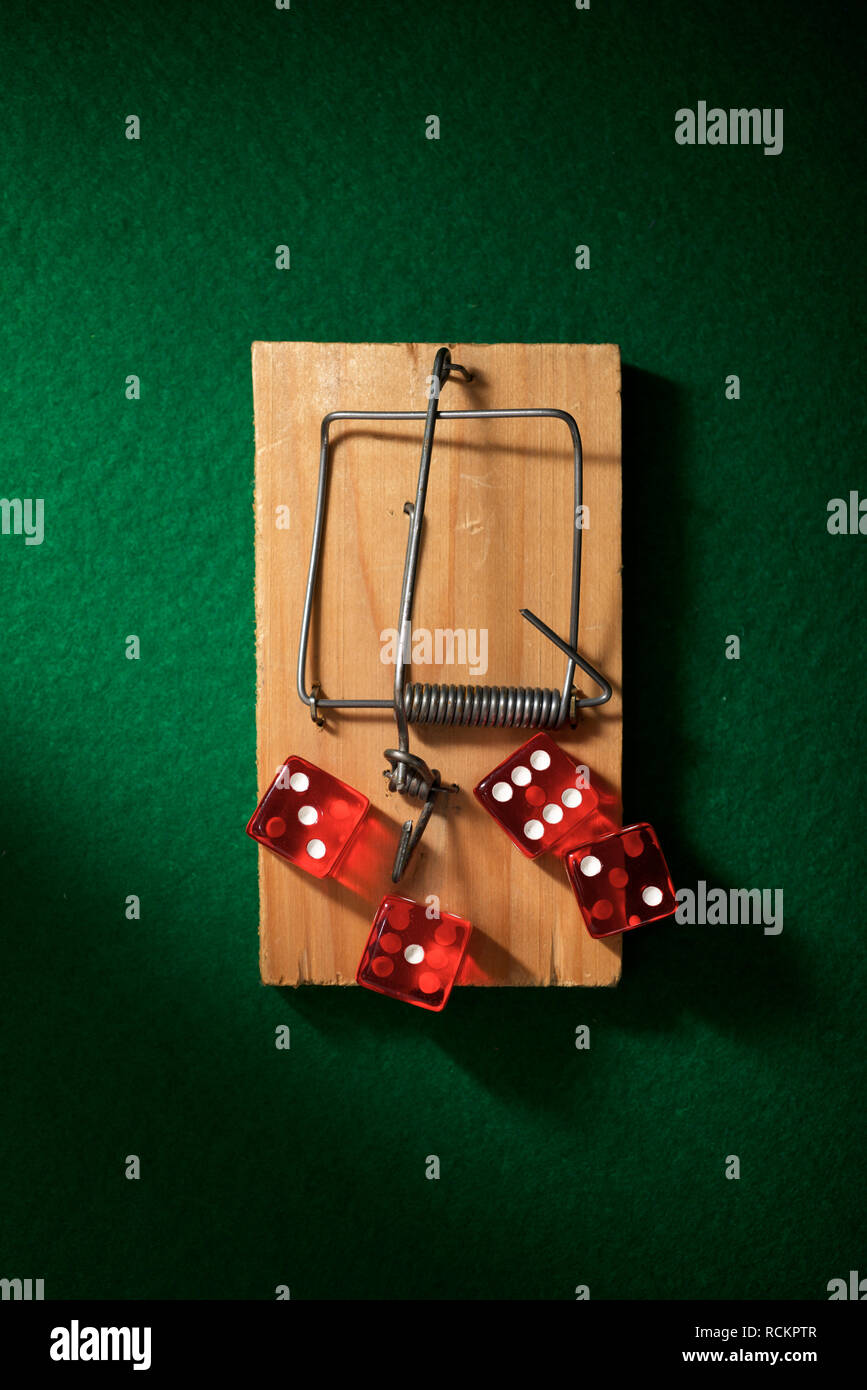 Red dice mousetrap gambling trap hi-res stock photography and images ...