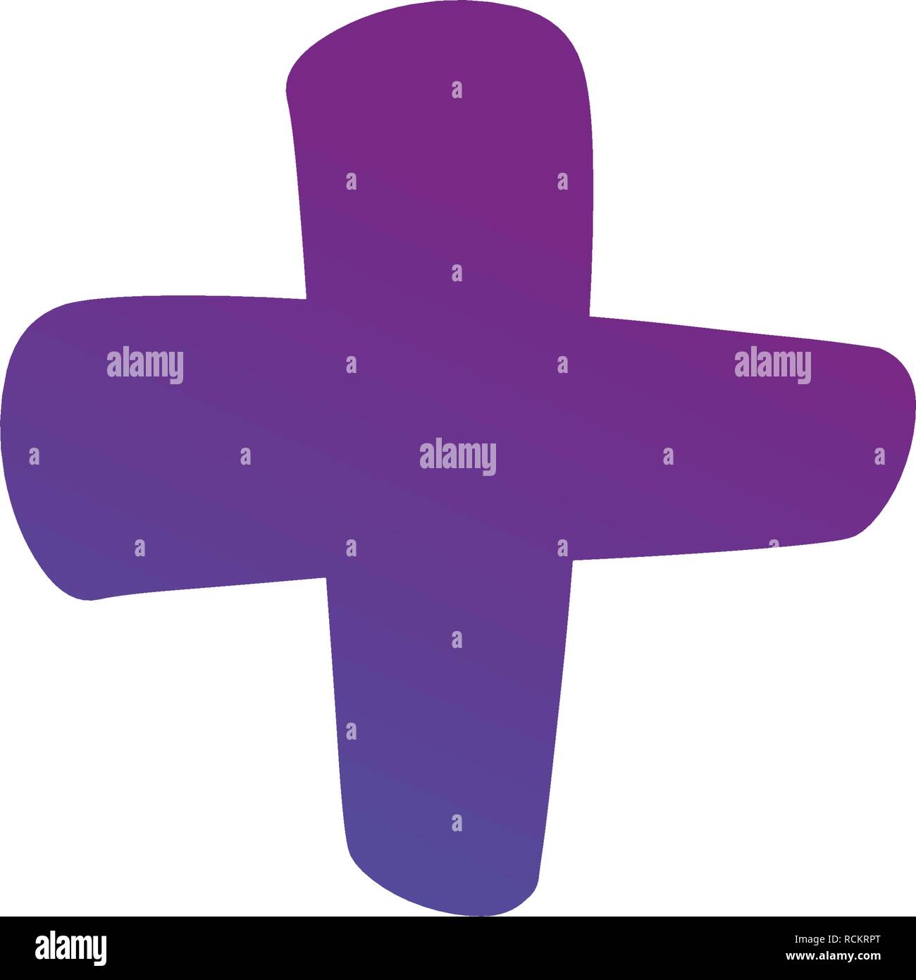 Plus or cross symbols. hand painted plus cross sign isolated on a white ...