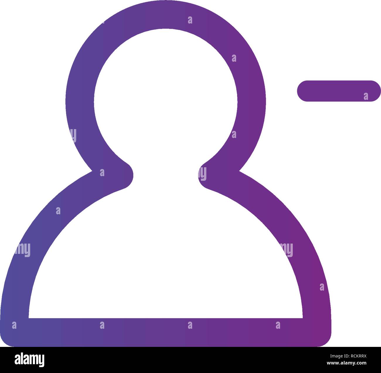 Purple Linear outline Remove or delete Person icon, User icon vector ...