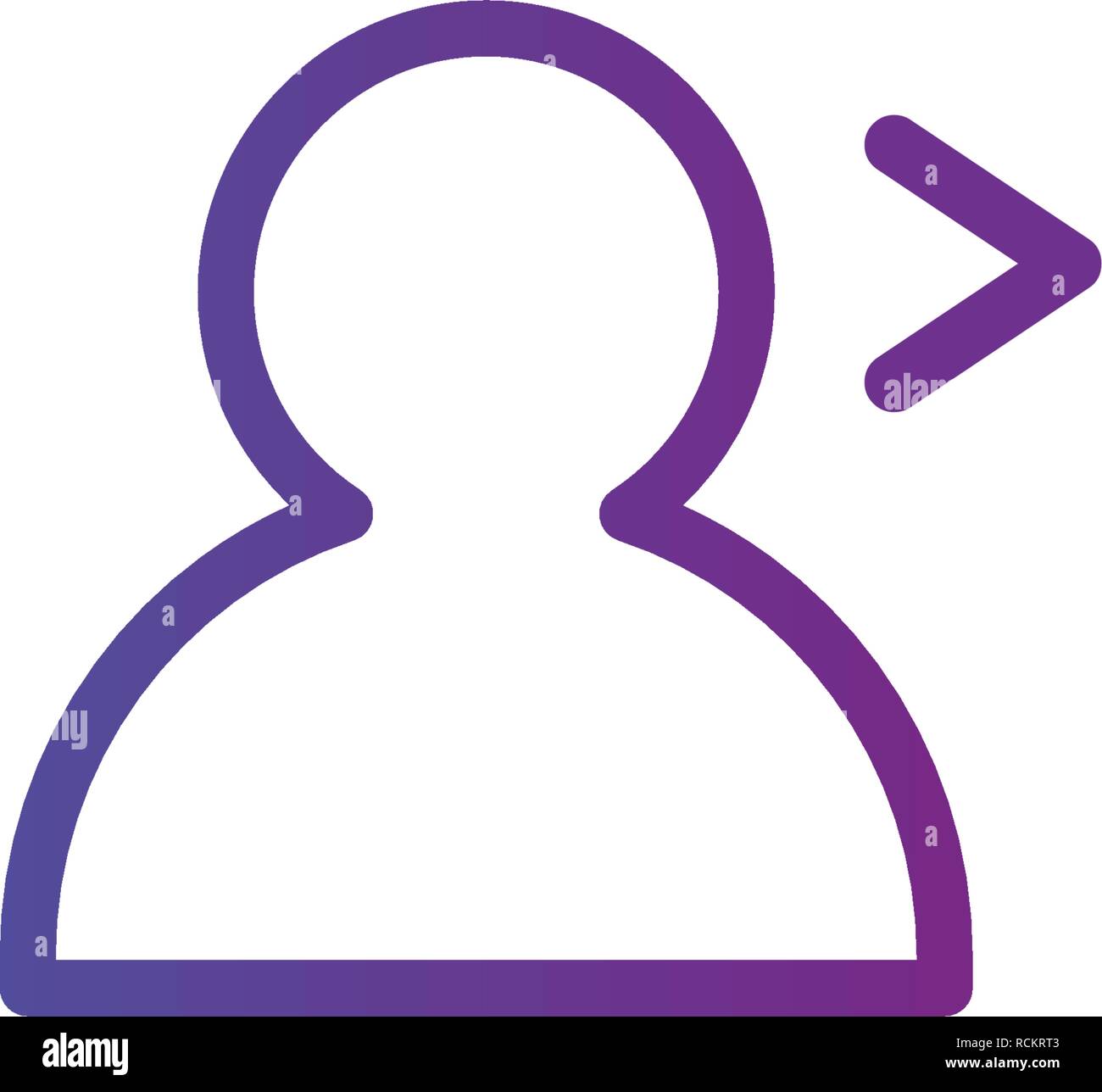Purple Linear outline Person icon, User icon vector illustration ...