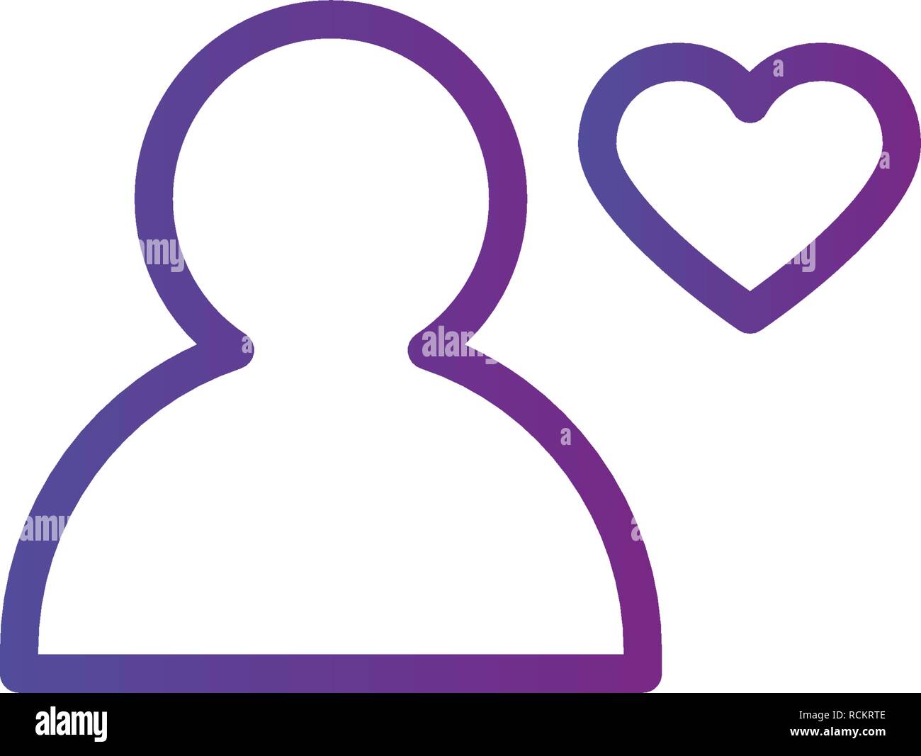 Purple Linear outline Person icon, User icon vector illustration ...