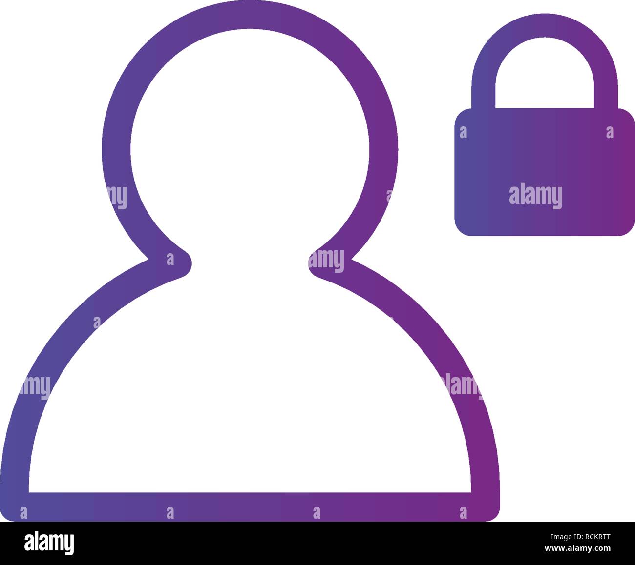 Purple Linear outline Person icon, User icon vector illustration ...
