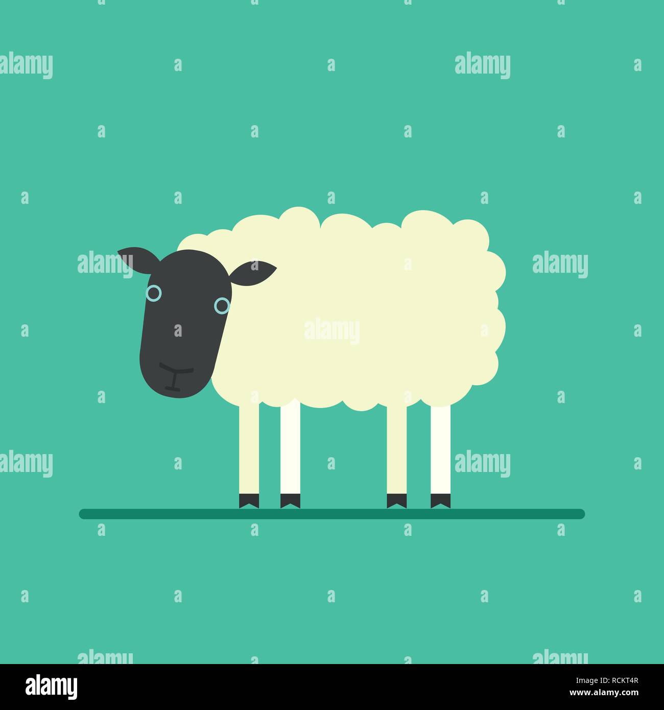 Flat sheep icon. Eat more veggies. Vector illustration Stock Vector ...
