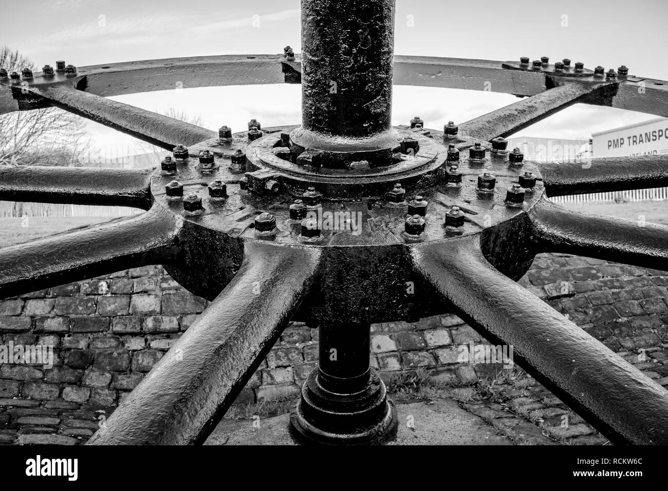 Massive wheel from the Old Low Moor Iron and Steel Works in Low Moor ...