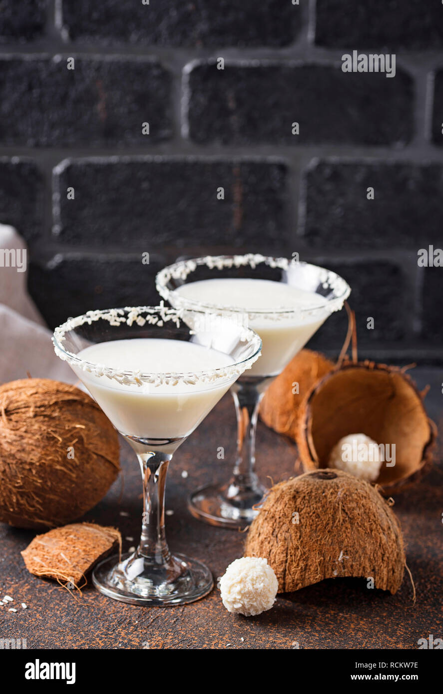 Coconut martini or Margarita. Alcoholic cocktail Stock Photo - Alamy