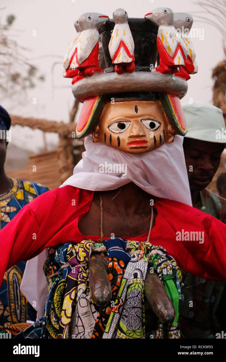 Gélédé festival in Ketou, a masked festival with dances by the Yoruba ...