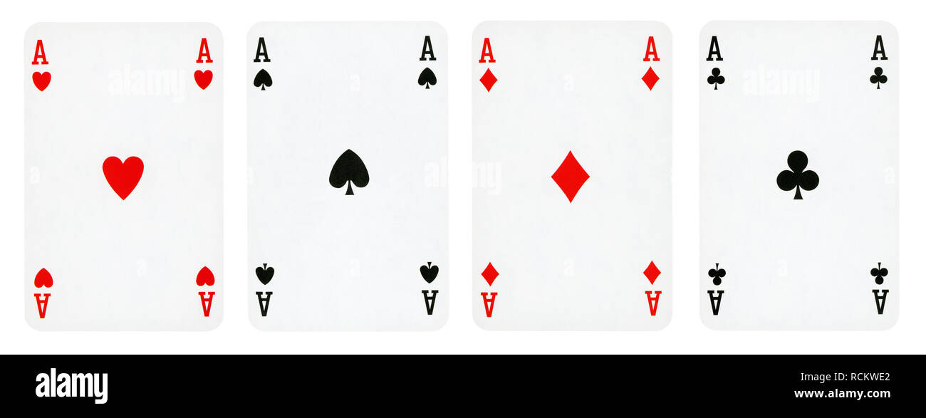 Four aces set playing Cut Out Stock Images & Pictures - Alamy